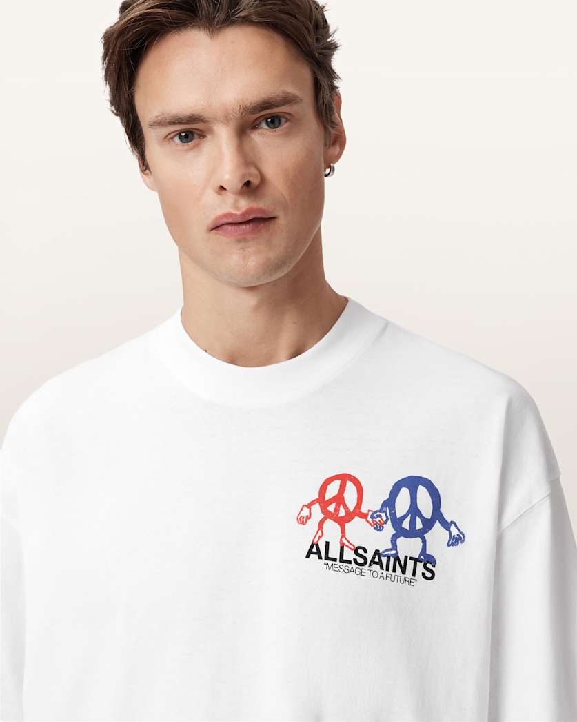 Bedfellow Oversized Graphic T-Shirt Optic White | ALLSAINTS US